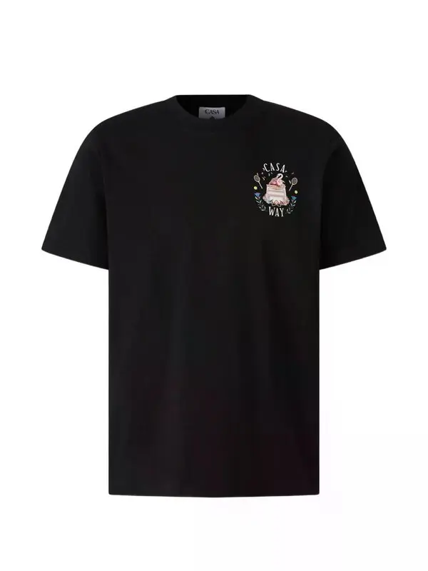 Casablanca Graphic-print Cotton T-shirt - Black