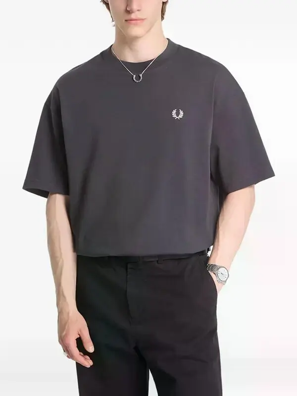 Fred Perry Laurel Wreath Logo-embroidered T-shirt - Grey