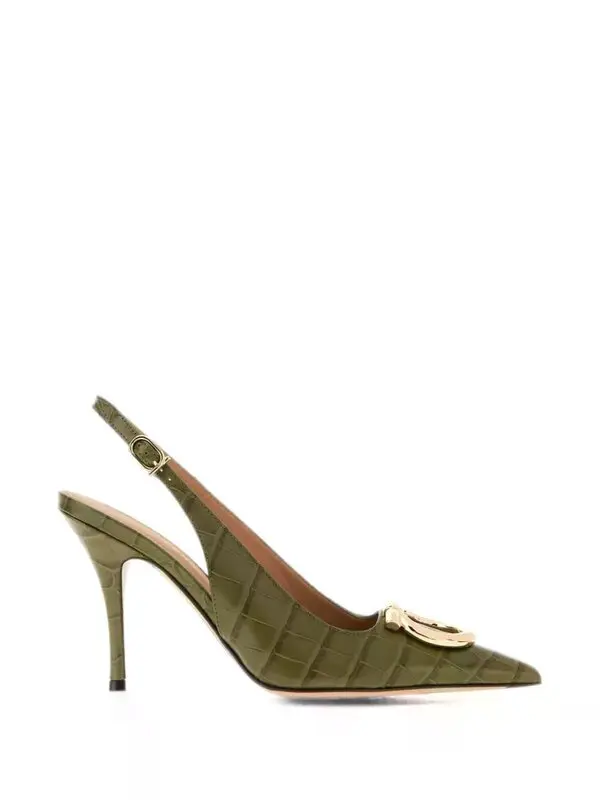 FERRAGAMO Gancini Croc-effect Slingback Pumps