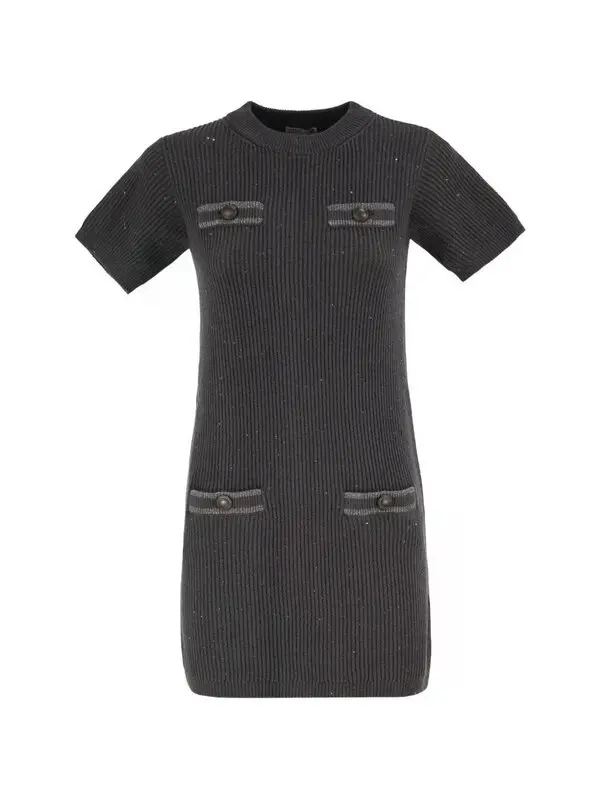 Brunello Cucinelli Sequin-embellished Ribbed-knit Dress