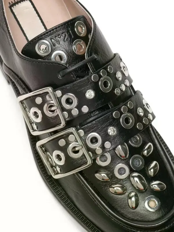 N°21 Eyelet-embellished Buckled Derby Shoes