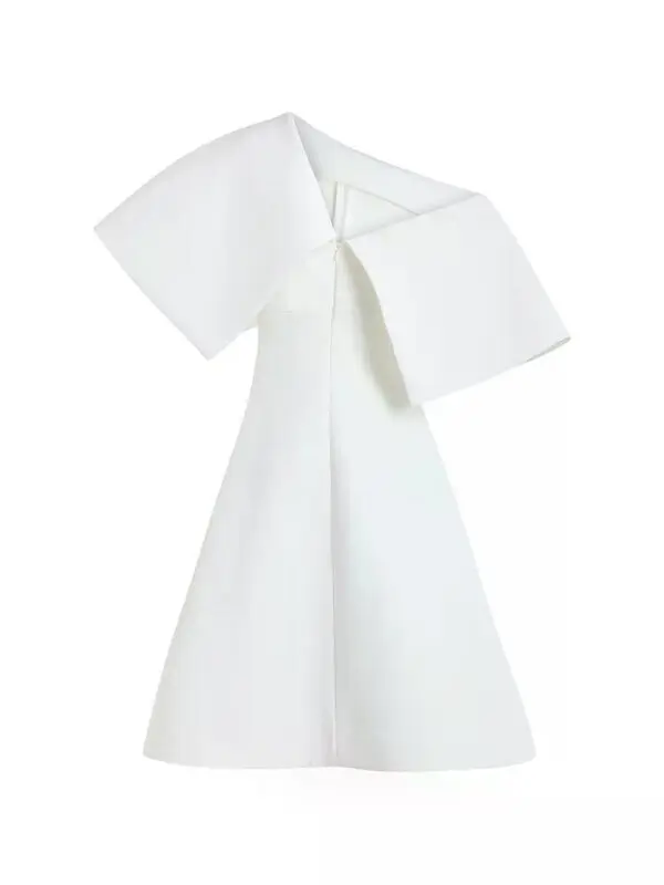 A.W.A.K.E. Mode Off-shoulder Oversized-collar Mini Dress