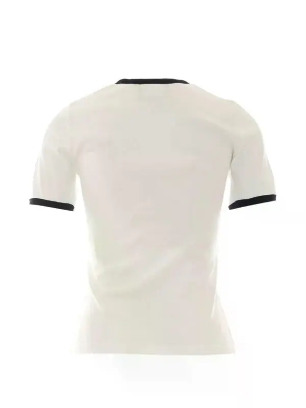 COURREGES Signature Logo-patch Contrast-trim T-shirt