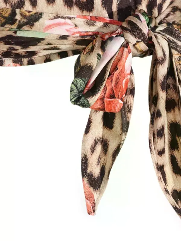 Roberto Cavalli Leopard-print Floral-print Shirt