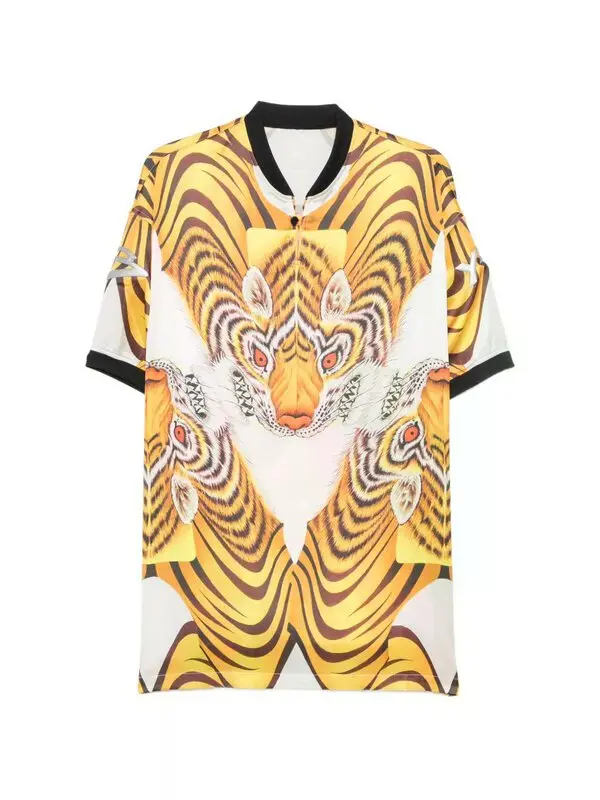 Y3 Tiger-print Short-sleeve Top - Yellow