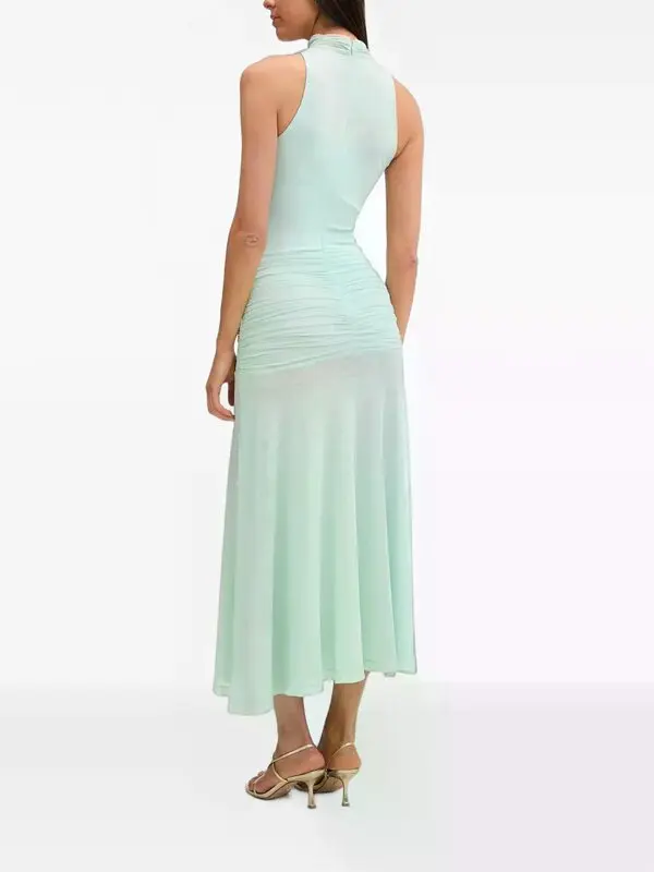 Bardot Leanna Ruched Sleeveless Midi Dress - Green