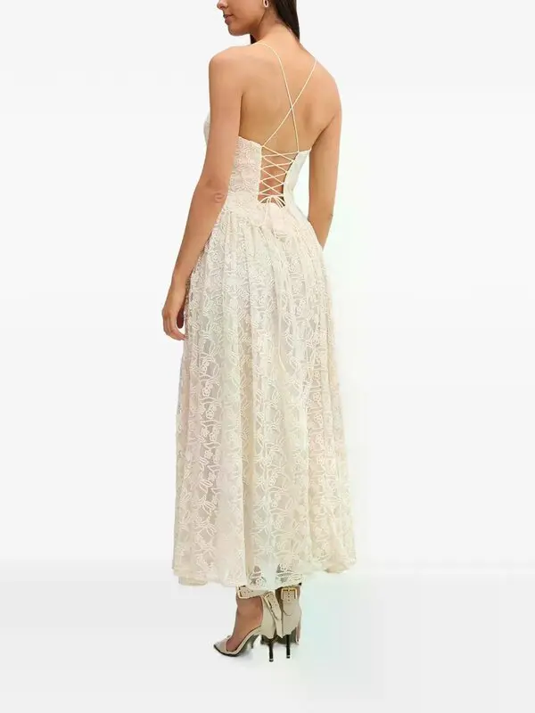 Bardot Estie Lace-overlay Spaghetti-straps Maxi Dress