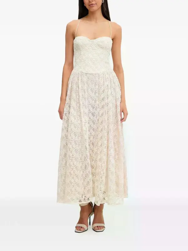 Bardot Estie Lace Overlay Maxi Dress - Neutrals