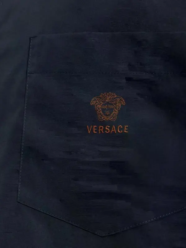 Versace Medusa-embroidered Patch-pocket Shirt