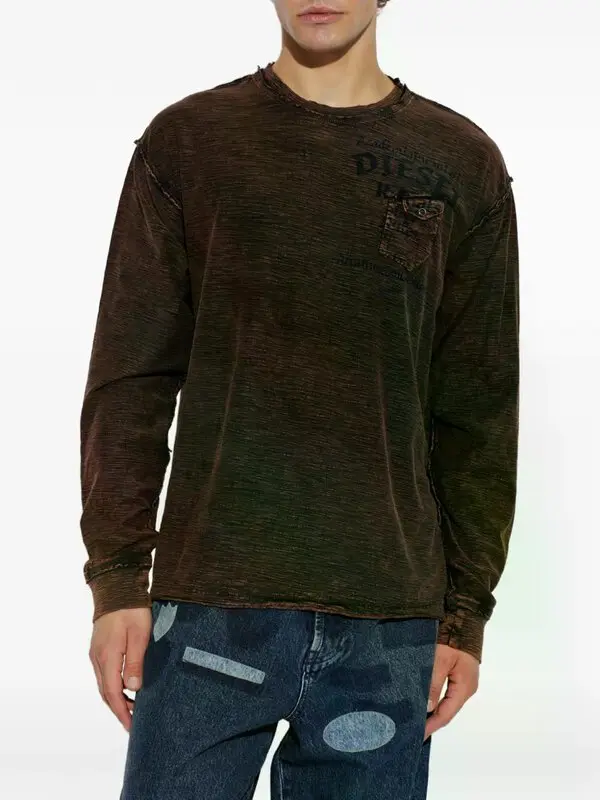 DIESEL® T-ardy-ls Distressed Logo-print T-shirt