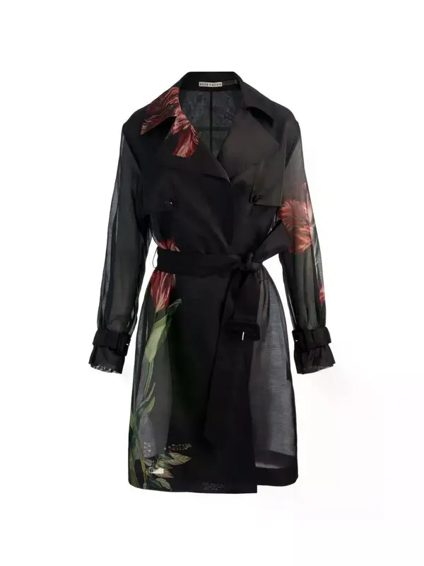 Alice + Olivia Silvia Belted Trench Coat - Black