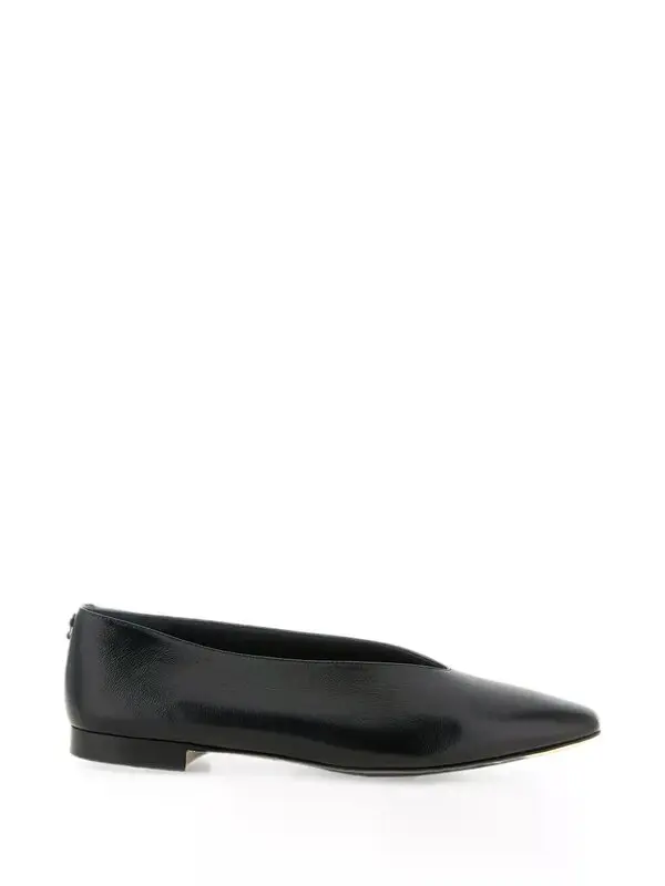 JIMMY CHOO Margot V-neck Leather Ballet Flats