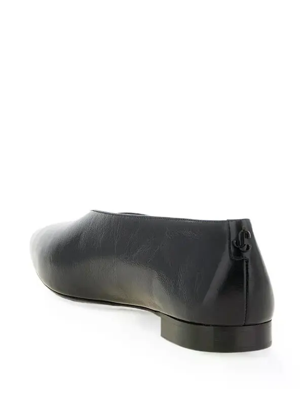 JIMMY CHOO Margot V-neck Leather Ballet Flats