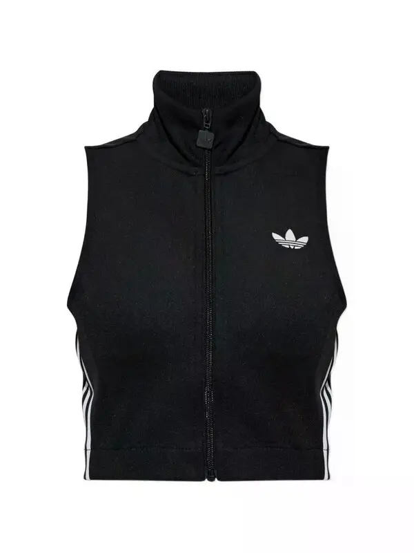 Adidas Logo-embroidered Cropped Top - Black