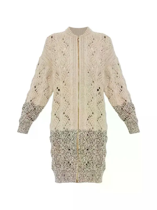 Fabiana Filippi Pointelle-knit Zip-fastening Cardigan - Neutrals
