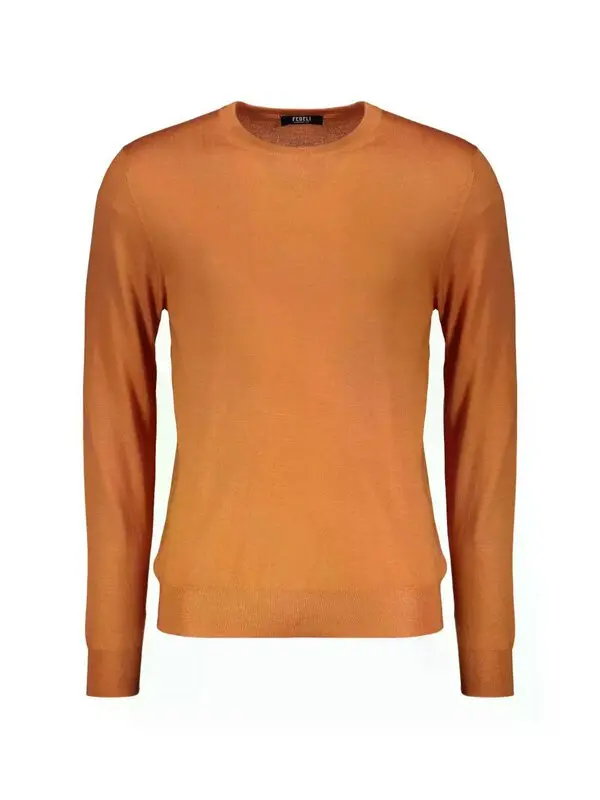 Fedeli Crew-neck Long-sleeve Sweater - Orange