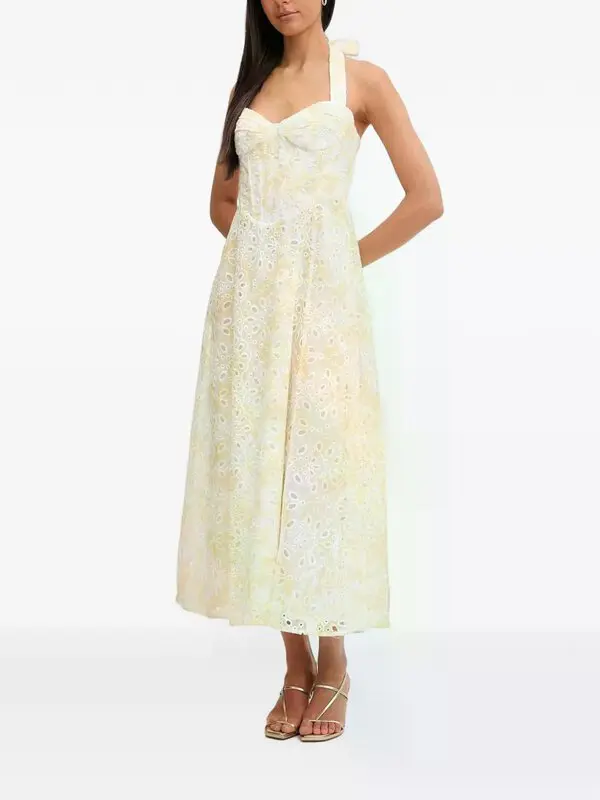 Bardot Pollie Floral Broderie-anglaise Midi Dress