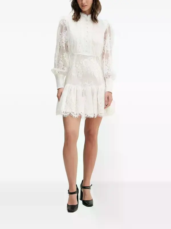 Bardot Alessia Floral-lace Tiered Mini Dress