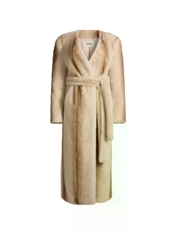 DUCIE Olivia Faux Fur Coat - Neutrals