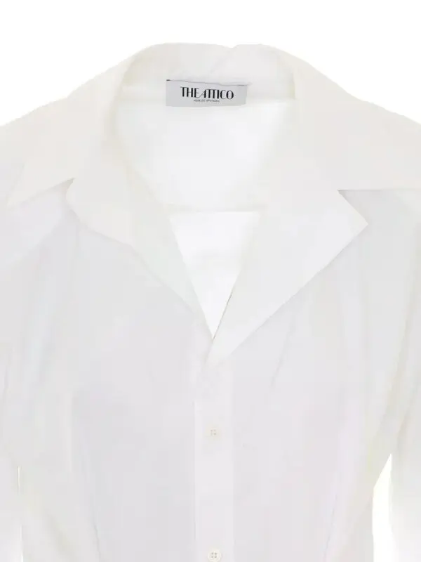 Attico Logo Embroidered Reinforced Shoulder Shirt - White