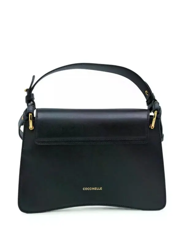 COCCINELLE C-me Logo-plaque Leather Shoulder Bag - Black