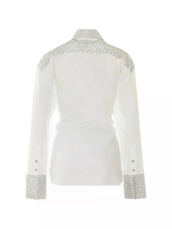 Pinko Stud-embellished Tie-waist Shirt - White