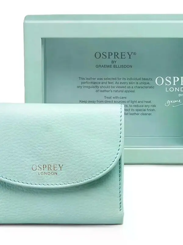 OSPREY LONDON Tilly Pebbled-leather Wallet Set - Blue