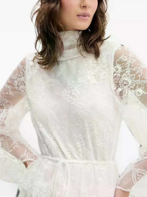 Bardot Nora Lace-panelled Tiered Mini Dress