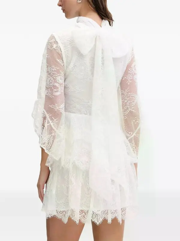 Bardot Nora Lace-panelled Tiered Mini Dress