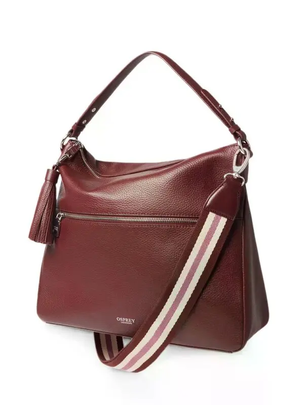 OSPREY The Stella Tassel-detail Grained-leather Shoulder Bag - Red