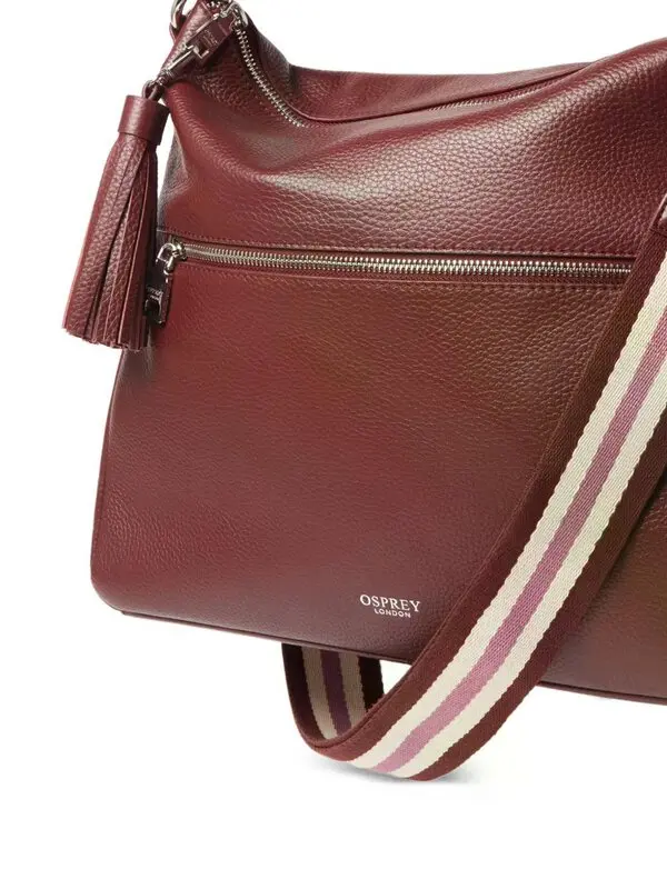 OSPREY LONDON Osprey The Stella Tassel-detail Grained-leather Shoulder Bag