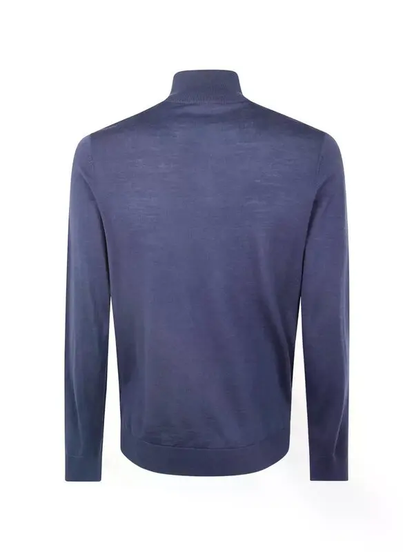 Paul Smith Zip-up Merino Sweater - Blue