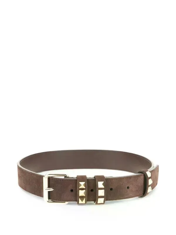 Valentino Garavani Rockstud Suede Belt - Brown