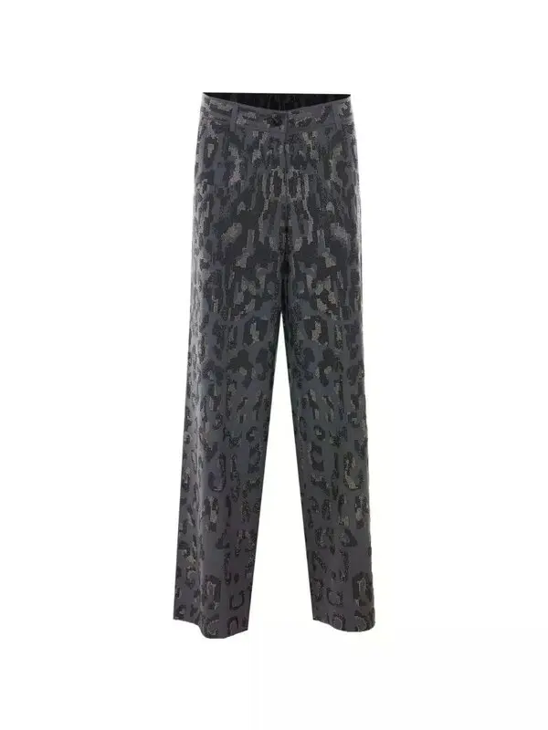 Pinko Strass-embellished Jeep Trousers - Grey
