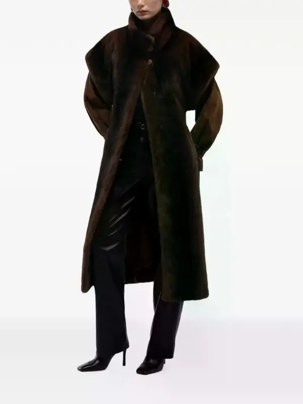 DUCIE Harper Suede Coat - Brown