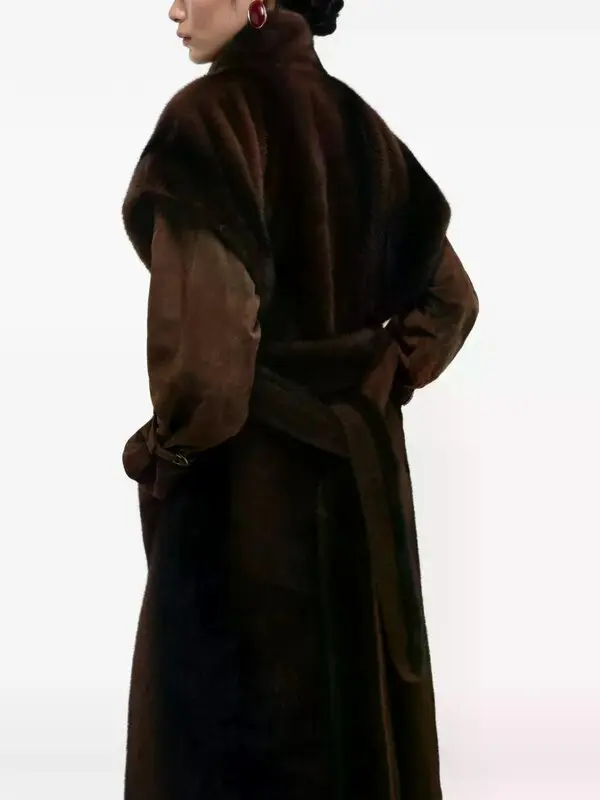 DUCIE Harper Suede Coat - Brown