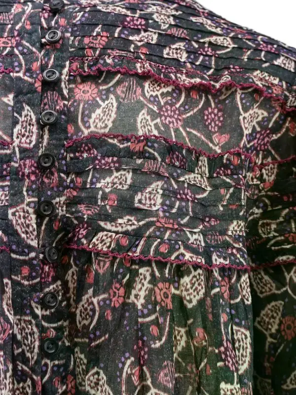 MARANT ETOILE Doane Floral-print Ruffled Blouse