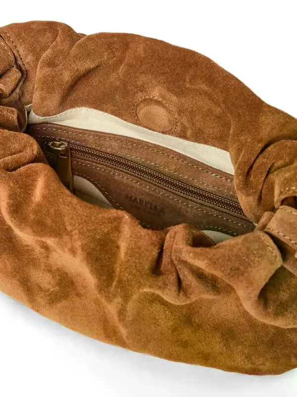 Marella Ruched Suede Shoulder Bag