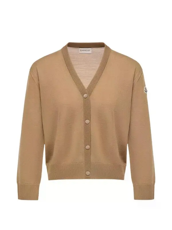 Moncler Logo Patch Button-up Cardigan - Neutrals