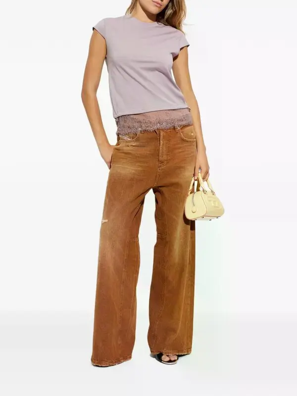 DIESEL® Distressed Wide-leg Jeans
