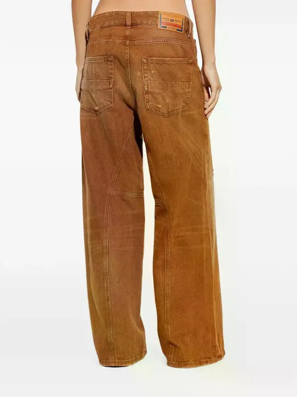 DIESEL® Distressed Wide-leg Jeans