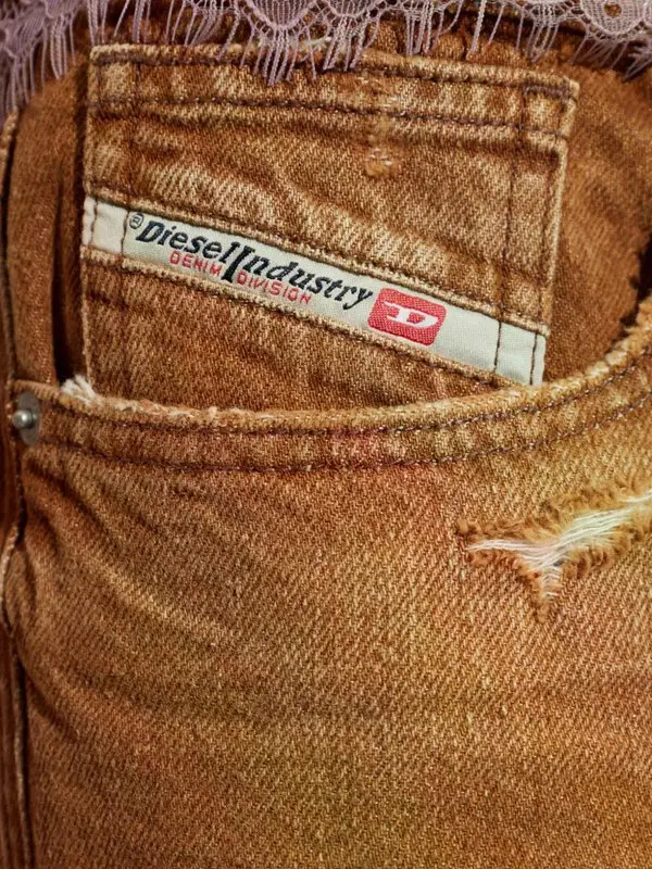 DIESEL® Distressed Wide-leg Jeans