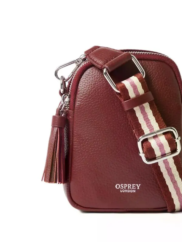 OSPREY LONDON Osprey Stella Tassel Detail Grained Leather Phone Bag - Red