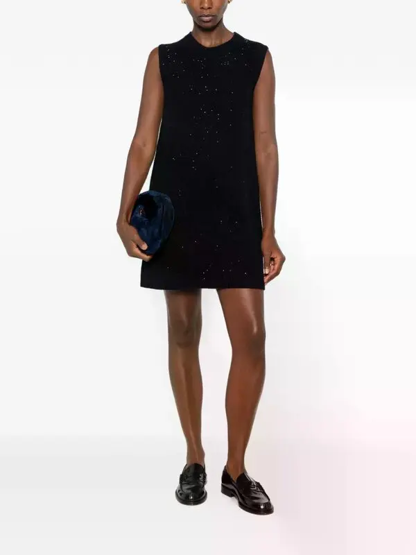 Fabiana Filippi Sequin-embellished Knitted Mini Dress - Black