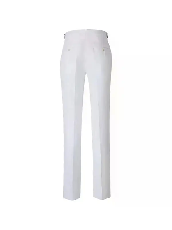 Scabal Linen Tailored Trousers With Side Buckle Adjusters