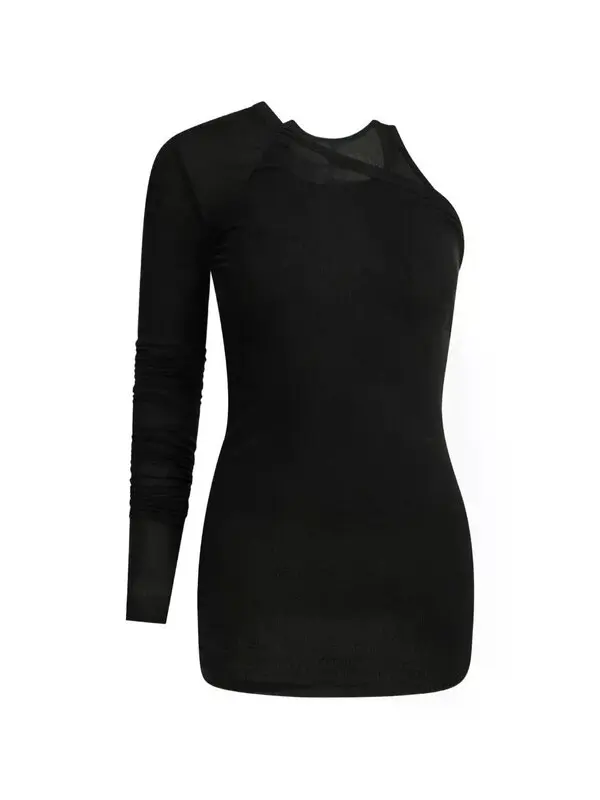 Rick Owens One-shoulder Ribbed Knit Top - Black