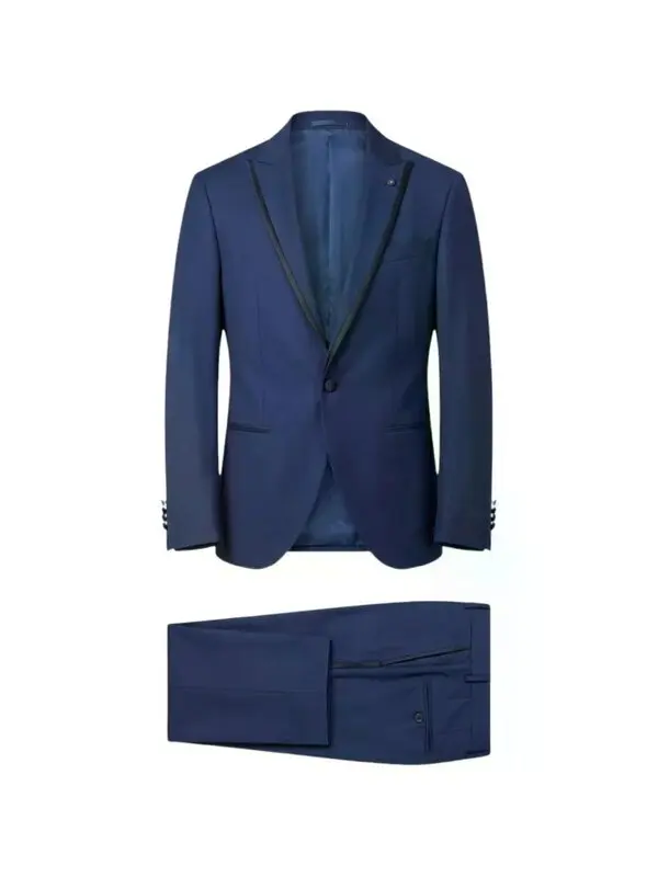 LUIGI BIANCHI MANTOVA Satin-trim Peaked-lapel Suit