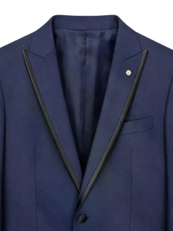 LUIGI BIANCHI MANTOVA Satin-trim Peaked-lapel Suit
