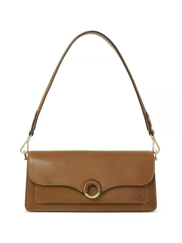 OSPREY LONDON Osprey Ring Detail Shoulder Bag - Brown