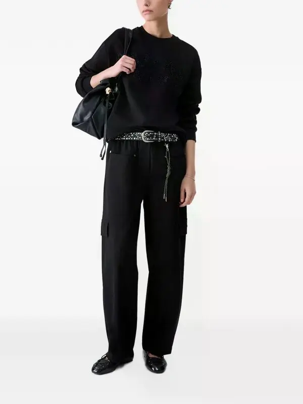 Liu Jo Elasticated Waist Wide Leg Cargo Track Pants - Black